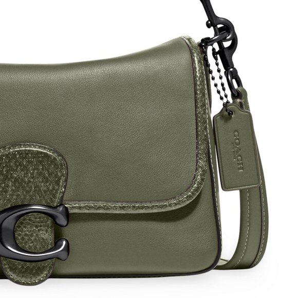 Coach | Bags | Coach Soft Tabby Snaketrim Leather Shoulder Bag In Army ...